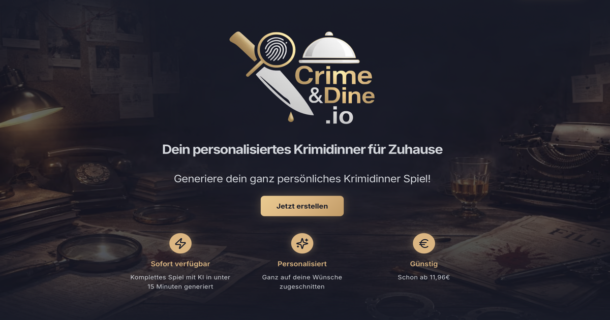 The Murder Mystery AI Generator | Crime & Dine .io